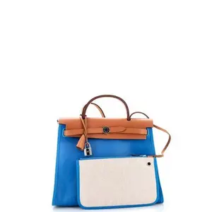 Hermès Herbag Zip Berline Vache Canvas And Leather 31