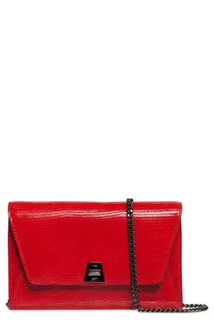 Akris Anouk Lizard Embossed Wallet On A Chain