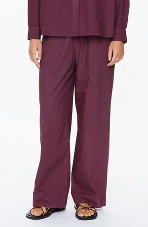 LMND Cala Cotton Drawstring Pants - Cherry