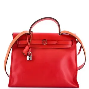 Hermès Herbag Zip Berline Vache Canvas And Leather 31