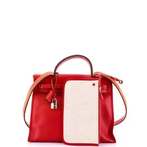 Hermès Herbag Zip Berline Vache Canvas And Leather 31