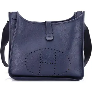 Hermès Evelyne Bag Gen Iii Clemence Gm - Blue