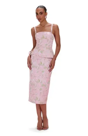 PatBO Garden Jacquard Midi Dress