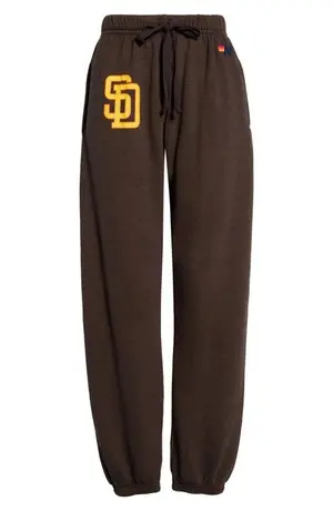 Aviator Nation San Diego Padres Fleece Jogger Sweatpants - Brown
