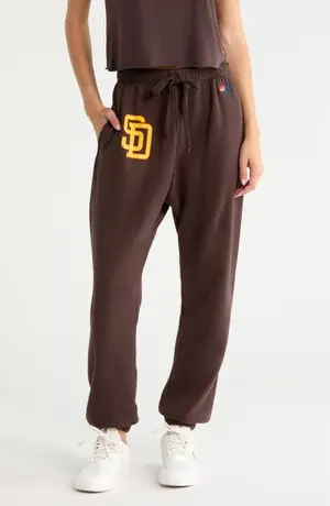 Aviator Nation San Diego Padres Fleece Jogger Sweatpants - Brown