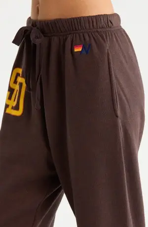 Aviator Nation San Diego Padres Fleece Jogger Sweatpants - Brown