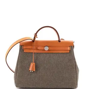 Hermès Herbag Zip Criss Viking Toile And Leather 31 - Black