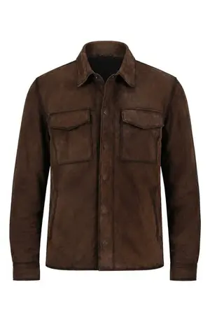 THE FRYE COMPANY Leather Shacket - Dark Brown