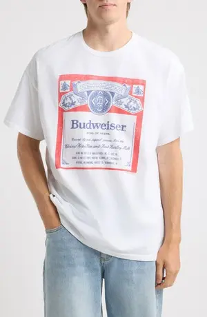 Junk Food Budweiser Graphic T-shirt - White