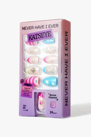 NEVER HAVE I EVER SHOP Katseye Y Up Almond Press On Nails - Pink
