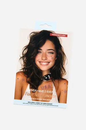 NEVER HAVE I EVER SHOP Freedom Flash Face Adornments - Blue