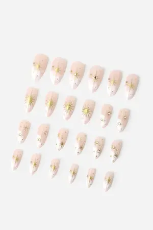 NEVER HAVE I EVER SHOP Golden Sun Almond Press On Nails