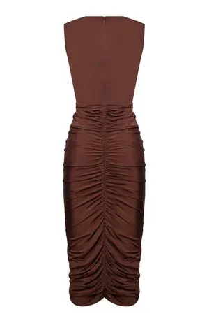 PatBO Moonlit Jersey Midi Dress - Brown