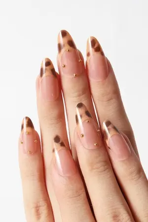 NEVER HAVE I EVER SHOP French Leopard French Tip Press On Nails