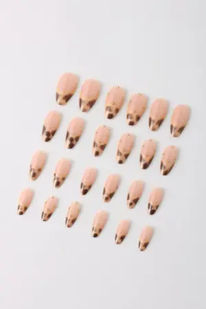 NEVER HAVE I EVER SHOP French Leopard French Tip Press On Nails