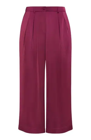 City Chic Rylie Palazzo Wide Leg Pants - Pomegranate