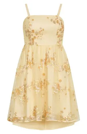 City Chic Addison Embroidered Tulle Dress