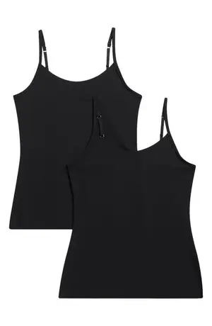 Nordstrom Invisible Edge Assorted 2-pack Camisoles Black