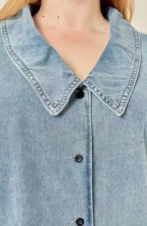 English Factory Puff Shoulder Denim Shirt