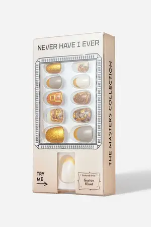 NEVER HAVE I EVER SHOP Gustav Klimt Adele Bloch Bauers Portrait Short Oval Press On Nails