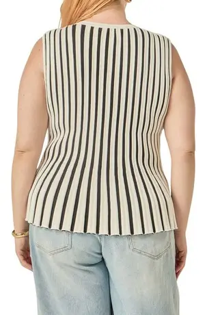 English Factory Front Button Sleeveless Sweater