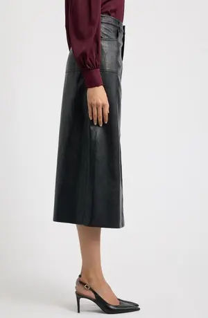 Kobi Halperin Leslie Faux Leather Midi Skirt