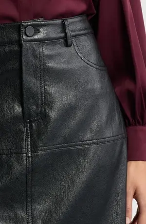 Kobi Halperin Leslie Faux Leather Midi Skirt