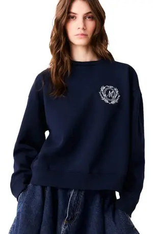 Maje Sweatshirt With Poplin Details