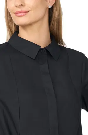 Halogen Cuff Sleeve Shirtdress - Rich Black