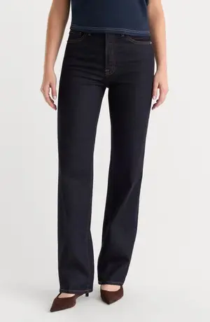 Good American Good True High Waist Straight Leg Jeans