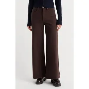 Good American Good Waist High Waist Wide Leg Palazzo Jeans - Espresso