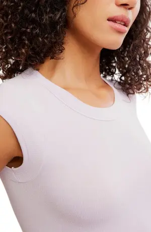 Free People So Soft Seamless Baby Tee - Lavender Ice
