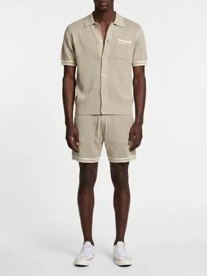 WALKER & HUNT Resort Knitted Shirt - Beige
