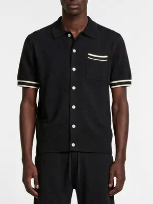 WALKER & HUNT Resort Knitted Shirt Black