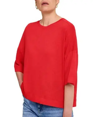 Mint Velvet Linen Blend Boxy Silhouette T-shirt