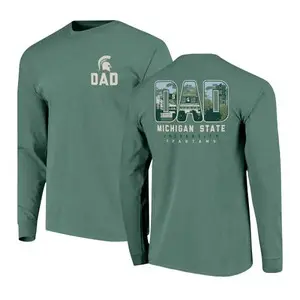 IMAGE ONE Michigan State Spartans Father's Day Campus Drawing Long Sleeve T-shirt - Green