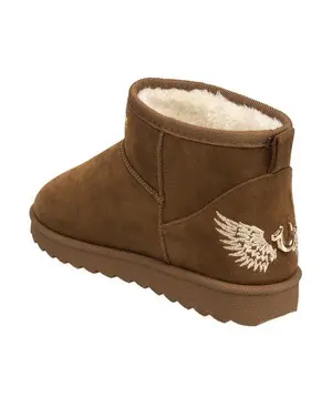 True Religion Lana Faux Suede Wings Logo Boot