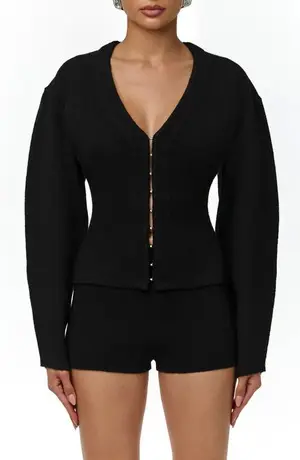 Naked Wardrobe V-neck Cardigan - Black