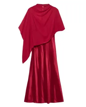 Mint Velvet Satin Cape Detail Maxi Dress