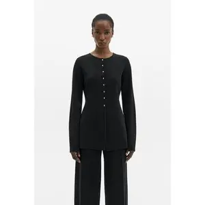MALINA Azra Metallic Milano Knitted Cardigan Black