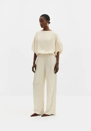 MALINA Havanna Boat Neck Puff Sleeve Blouse