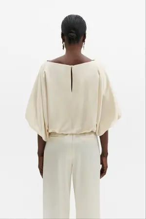 MALINA Havanna Boat Neck Puff Sleeve Blouse