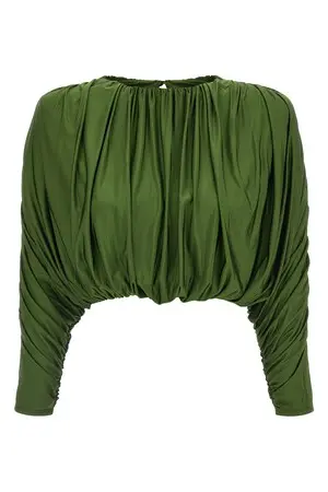 SELF-PORTRAIT Short Top With Ripples
