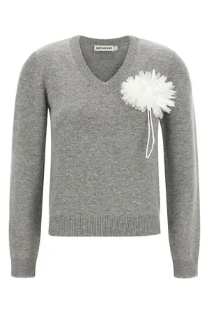 SELF-PORTRAIT Fiore Pin Sweater