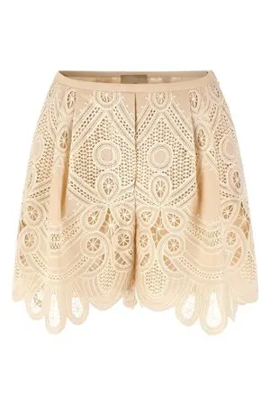 Elie Saab Macramé Embroidery Shorts