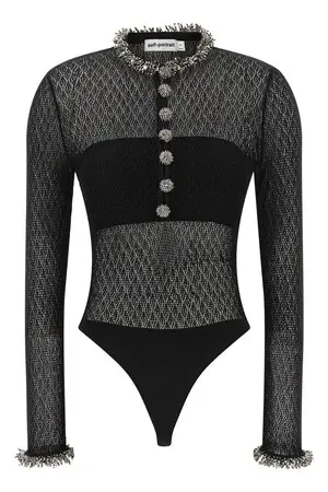 SELF-PORTRAIT Openwork Knitted Bodysuit