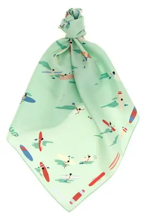 Longchamp En Attendant La Vague' Print Scarf - Multi