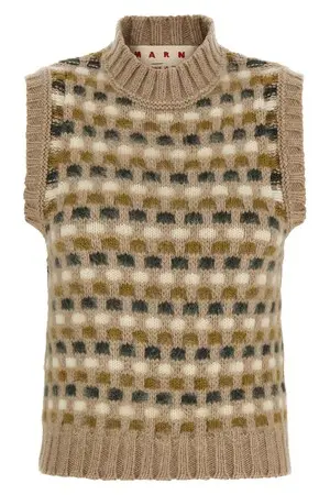 Marni Shetland Acquard Knit Vest