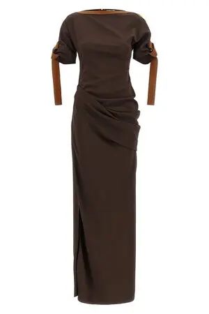 FERRAGAMO Dress With Leather Straps