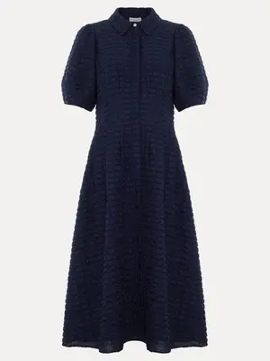 PHASE EIGHT Yasmine Textured Puff Sleeve Midi Dress